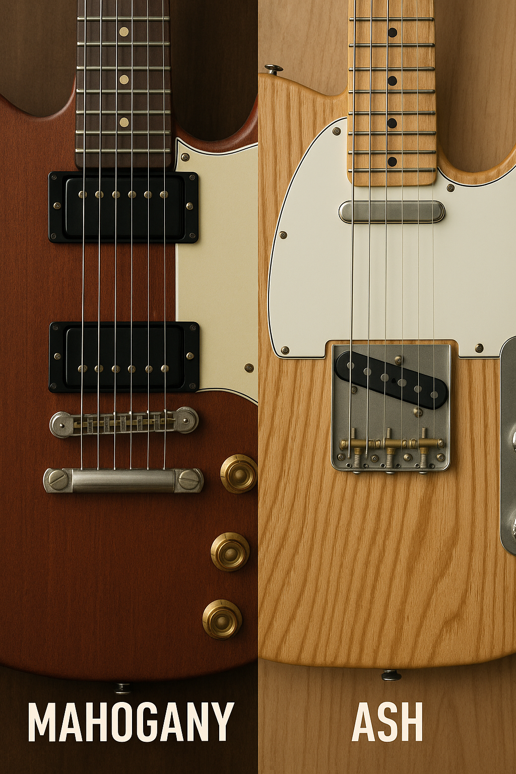🎸 Diferença entre Mogno e Ash no som das guitarras: 2 clássicas - Não ...
